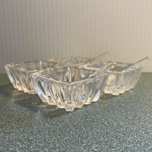 Kitchen | Vintage Crystal Salt Cellars With Glass Spoons Set Of 4 ...